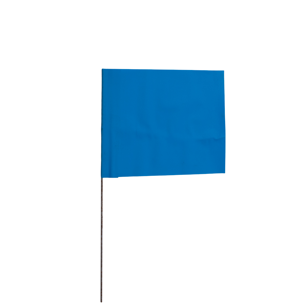 Solid Color Utility Marking Flags 4" x 5" Wire Staff - Plain ...