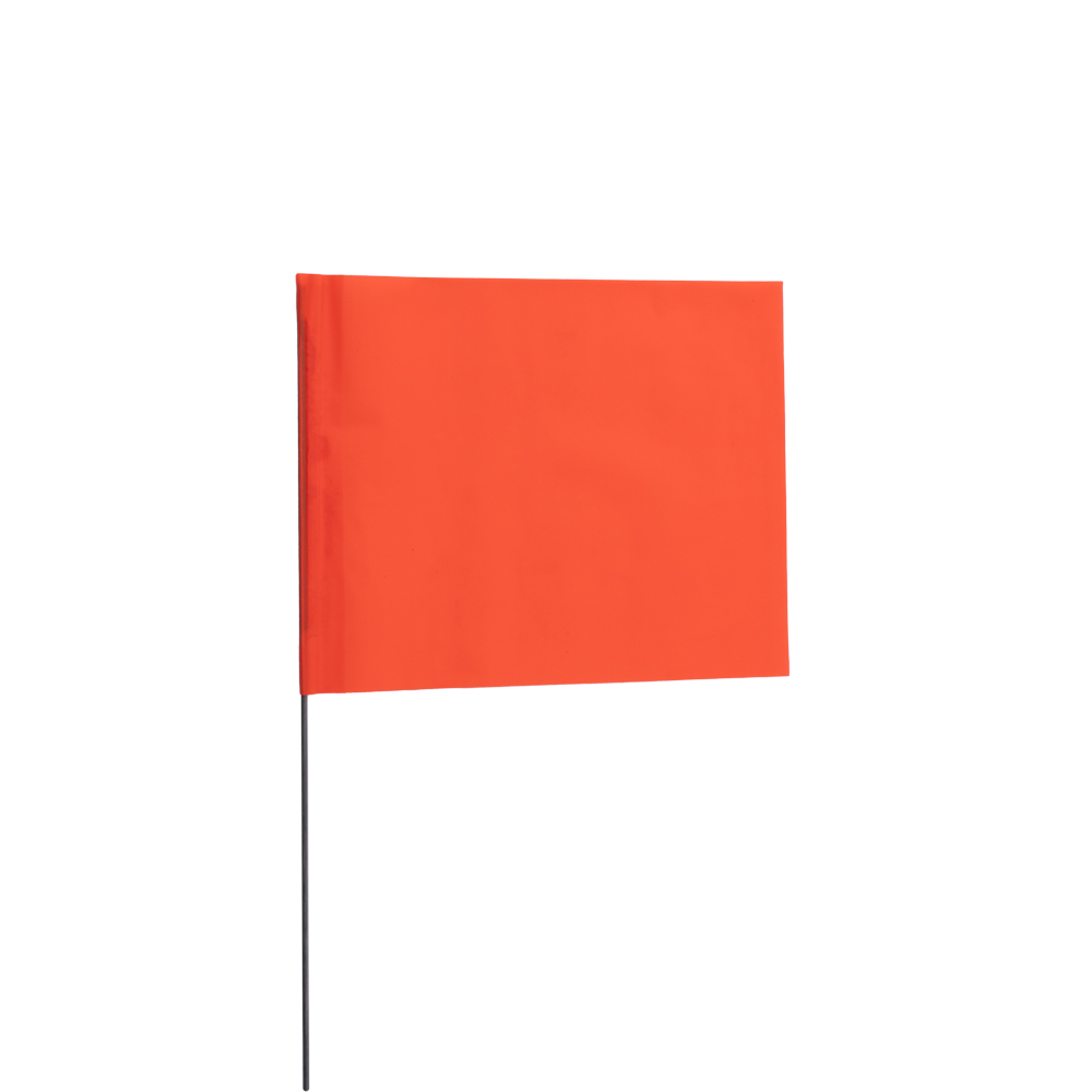 Solid Color Utility Marking Flags 4" x 5" Wire Staff - Plain ...