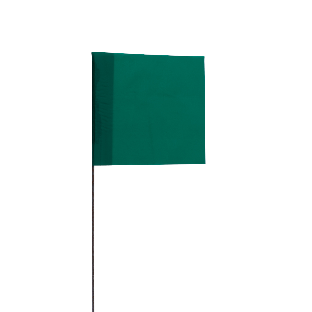 Solid Color Utility Marking Flags 4" x 5" Wire Staff - Plain ...