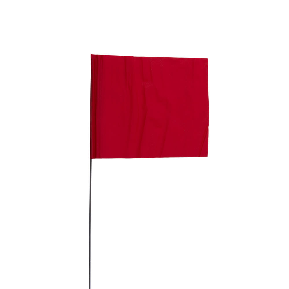 Solid Color Utility Marking Flags 4" x 5" Wire Staff - Plain ...